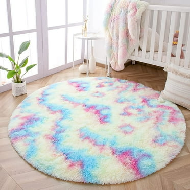 Arogan Super Soft Rainbow Area Rugs For KLids, Colorful Shaggy Carpet ...