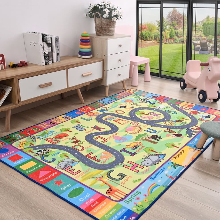 Abc Area Rug Circle Time Rug KC CUBS Boy & Girl Kids ABC Alphabet ...