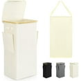 TWINNIS Laundry Hamper with Lid, 100L Large Tall Clothes Basket Bin ...