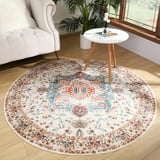 TWINNIS Round Boho Rug for Living Room Persian Rug Vintage Round Area ...