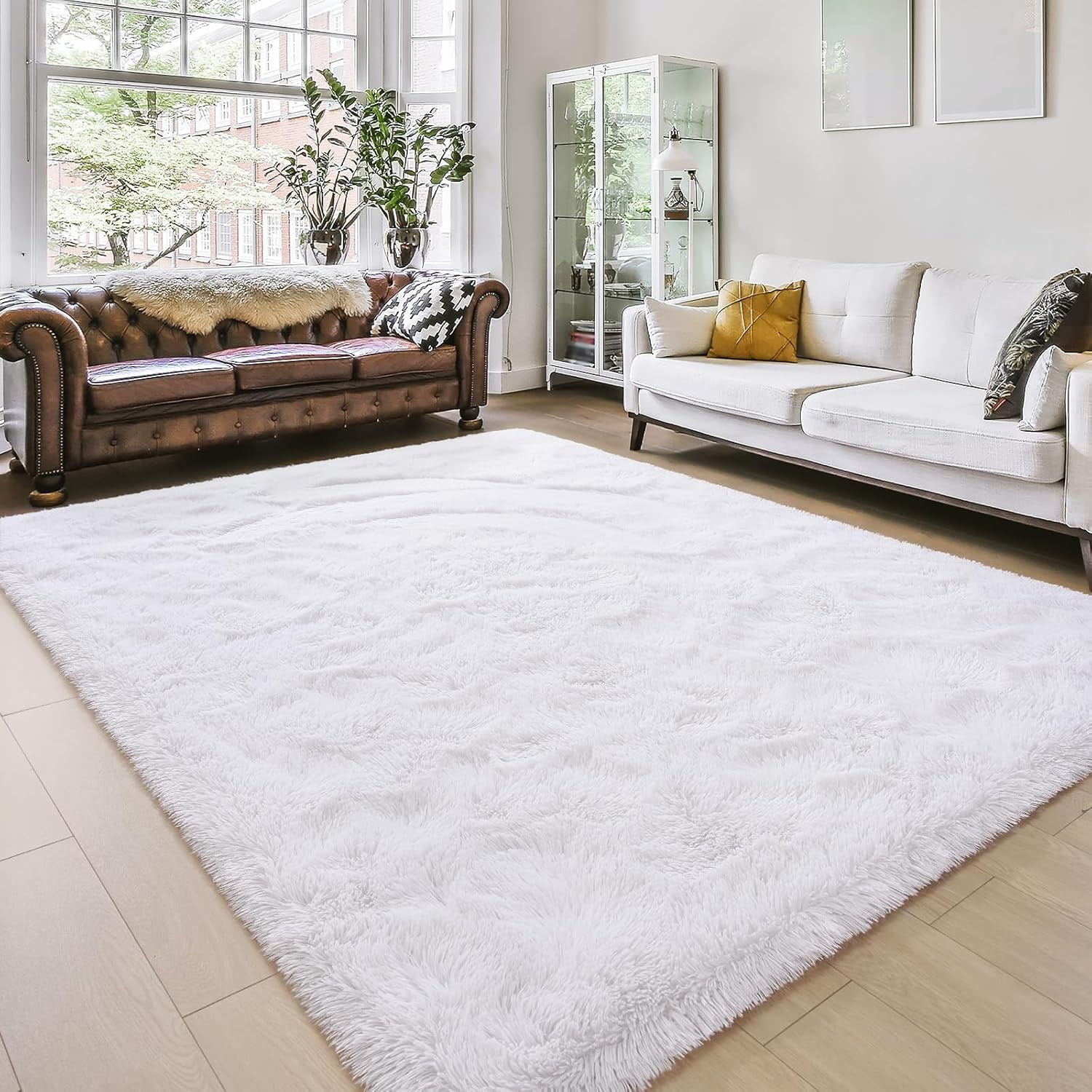 TWINNIS Shag Area Rug,9'x12'Soft Fluffy Area Rugs for Living Room ...