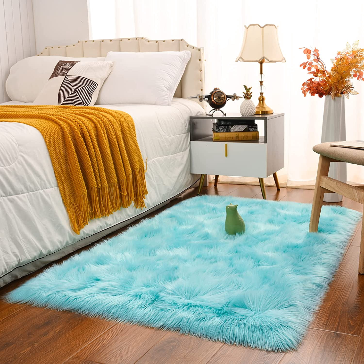 TWINNIS Super Soft Shaggy Faux fur Area Carpet for Home Decor,3'x5 ...
