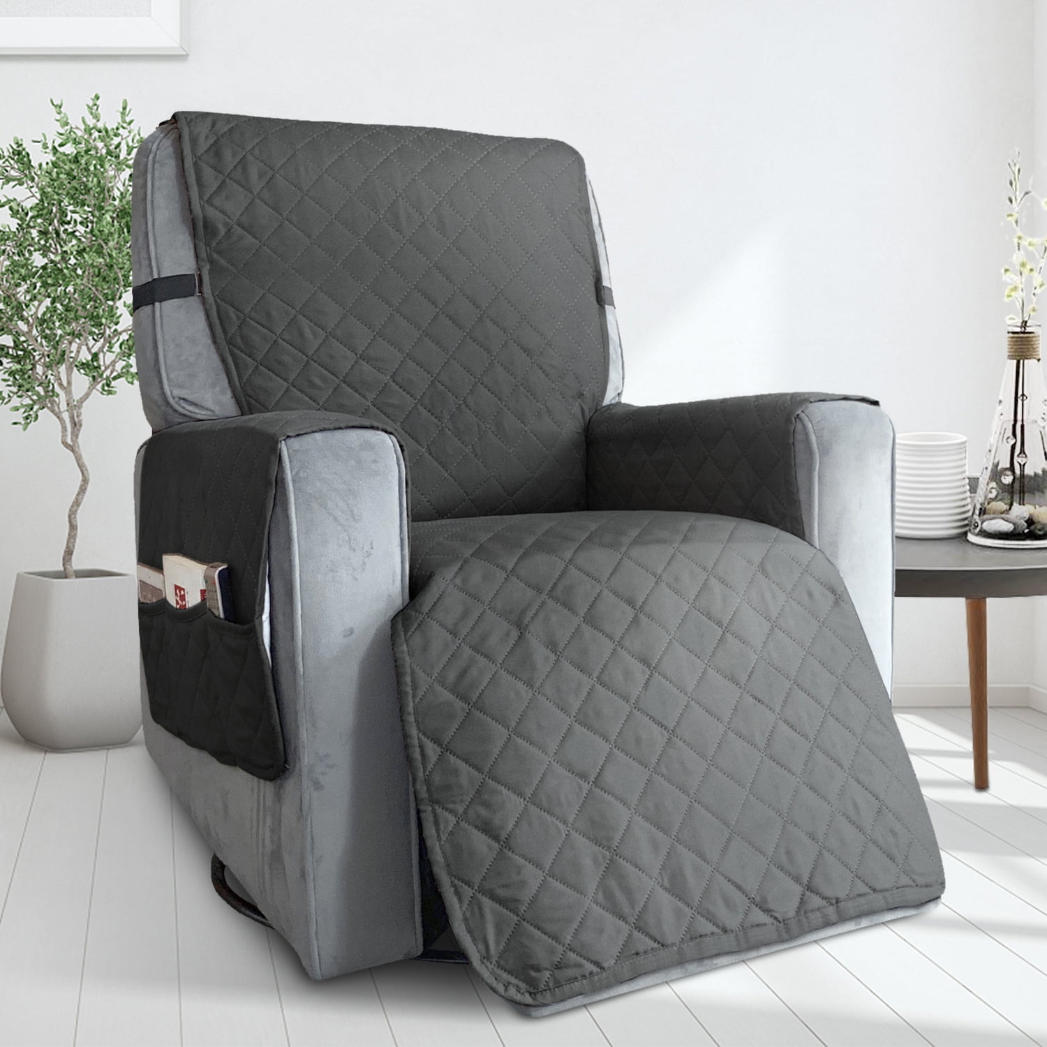 "TWINNIS Waterproof Recliner Sofa Cover, 28"", Gray, Pet & Kids ...