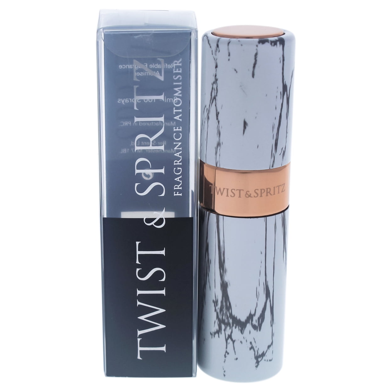 TWIST & SPRITZ WHITE MARBLE(W)REFILLABLE FRAGRANCE ATOMISER 8ml ...