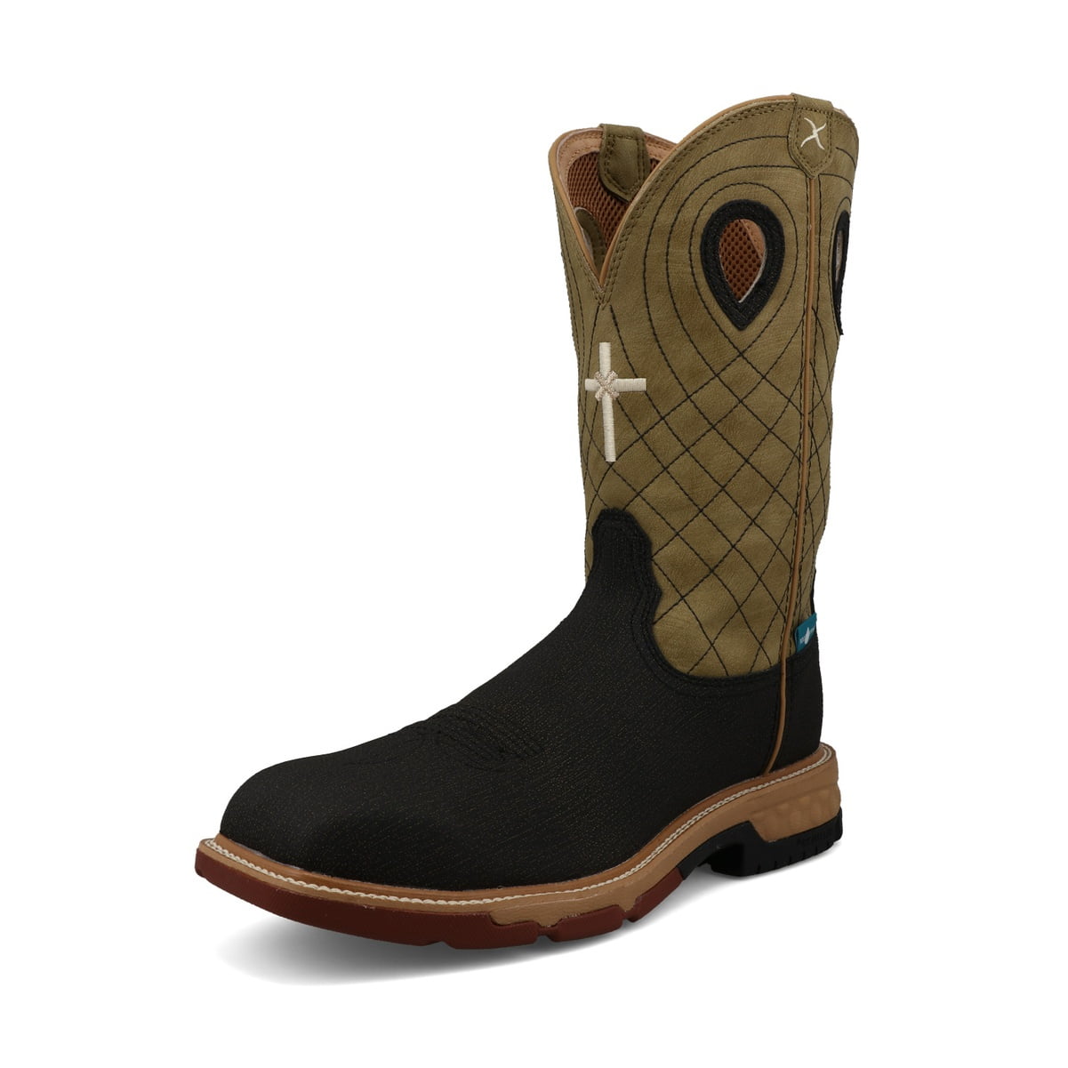 TWISTED X Adult Male 12in Western Charcoal/Kiwi Work Boots, Size: 12 ...