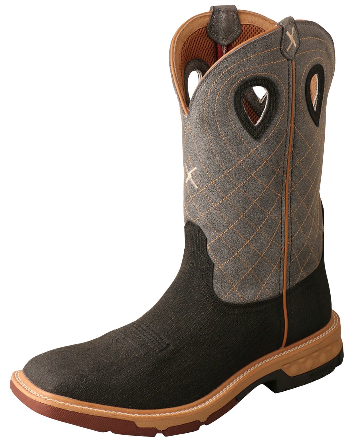TWISTED X Male 12" Western Rubberized Brown/Gray Work Boots with ...