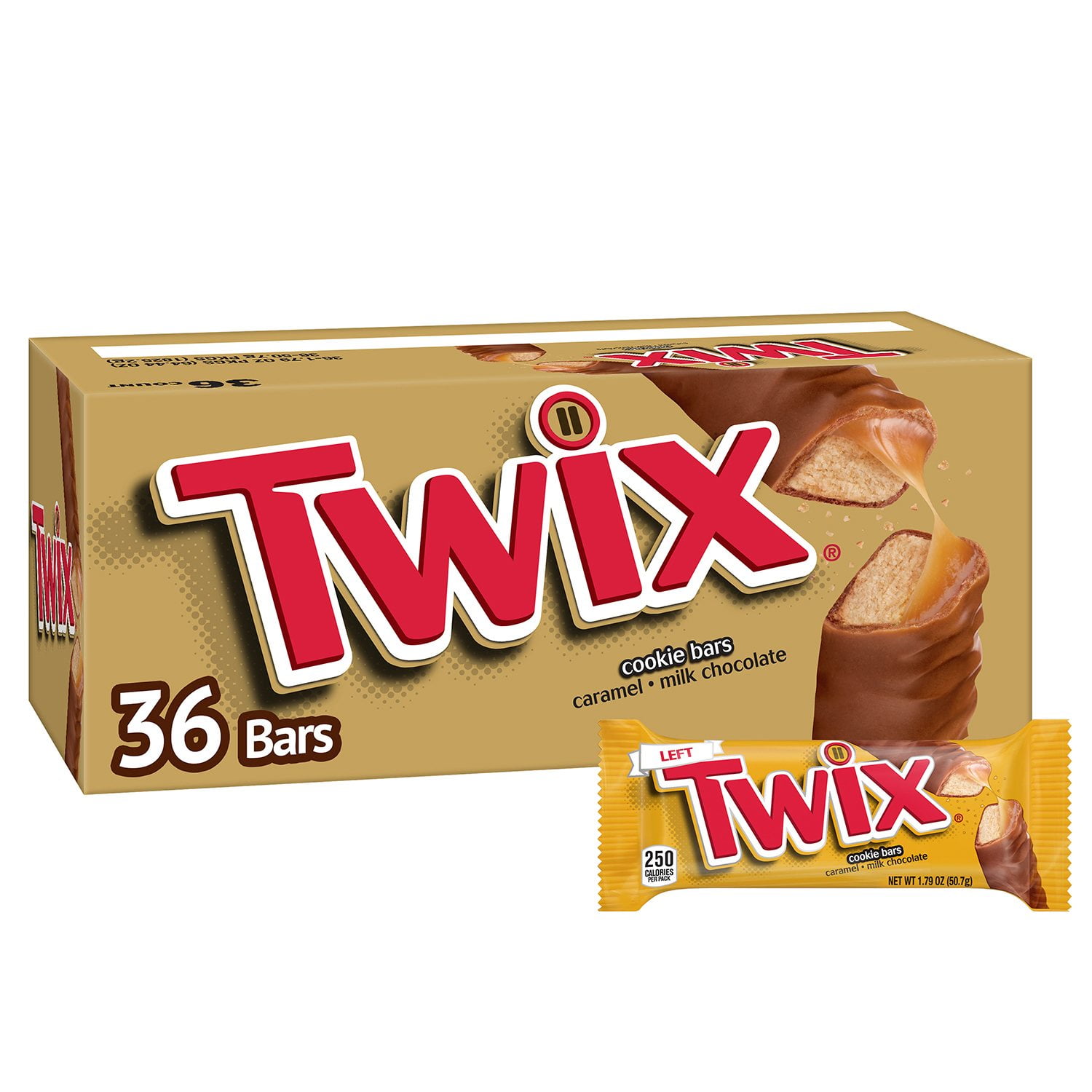 TWIX Candy Bar 1.79 oz – Crunchy Cookie, Creamy Caramel, Smooth ...