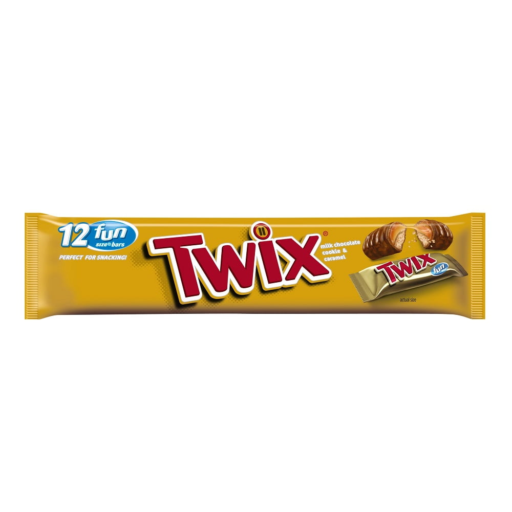 Twix Fun Size Chocolate And Caramel Cookie Bar Candy Bag 12 Pack