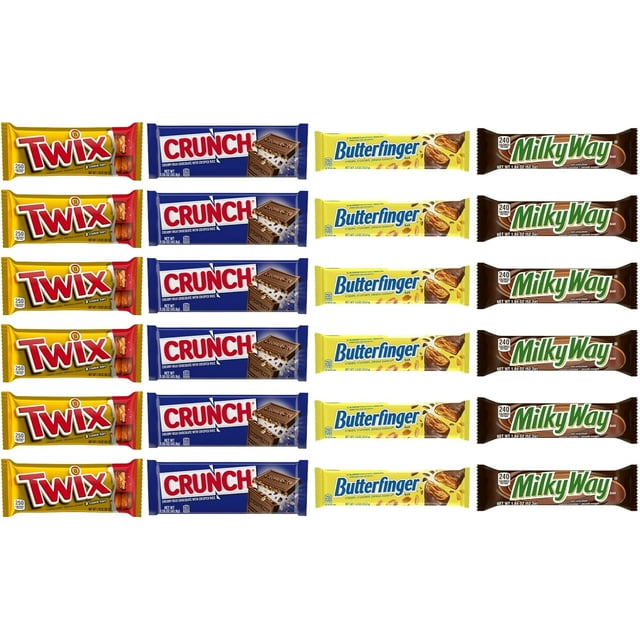 , TWIX & Individually Wrapped Variety Pack Full Size Milk Chocolate ...