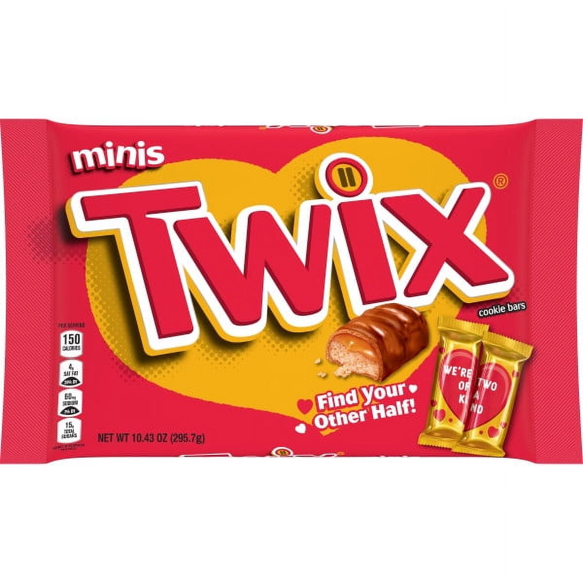 Twix Mates Mini Bag - Valentine's Day Chocolate Candy Bars, 10.43oz ...