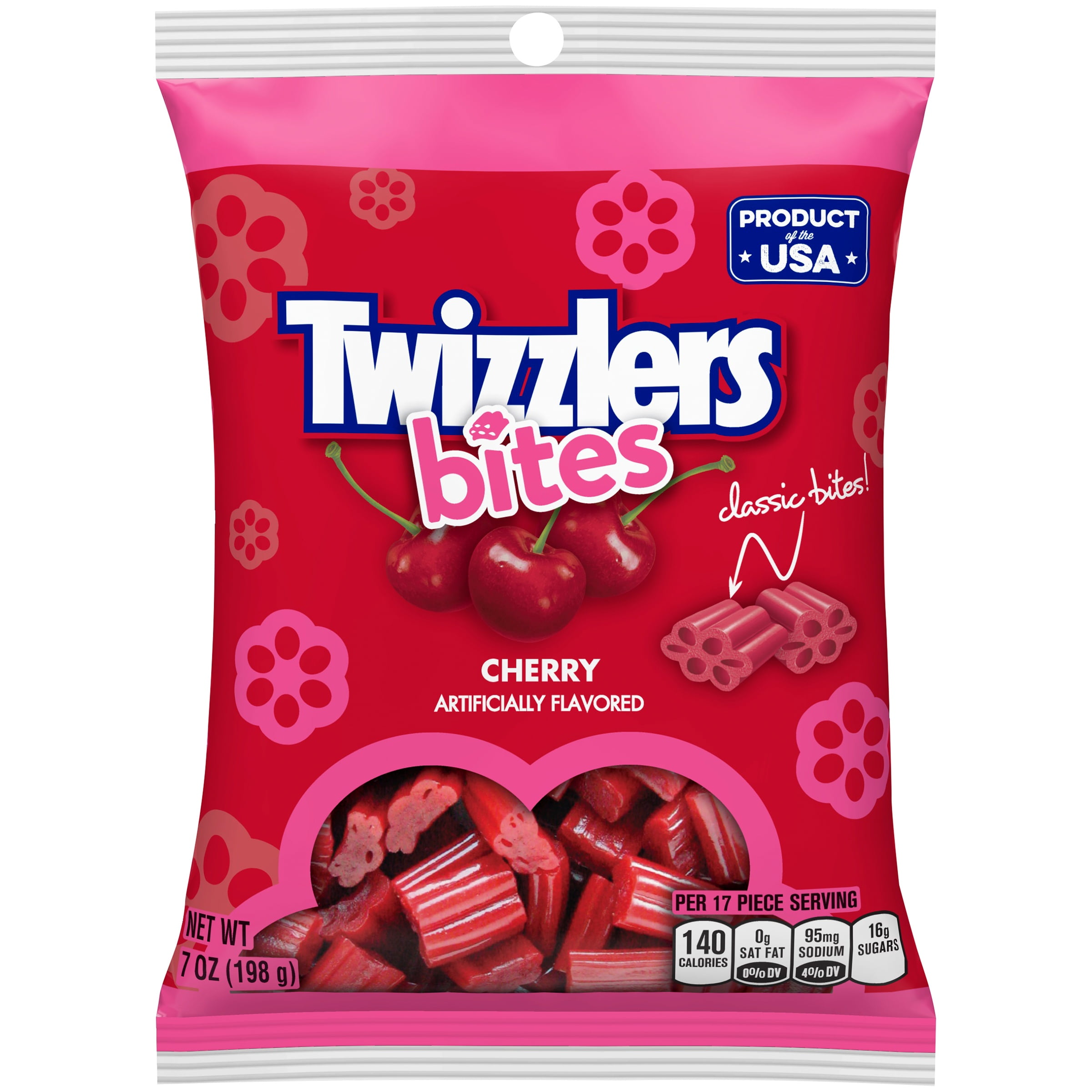Twizzlers Cherry Bites Licorice Candy, Chewy Snack, Low Fat, Kosher, 78 ...