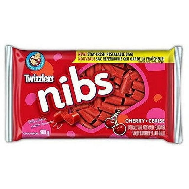 TWIZZLERS Cherry Nibs Licorice Candy, Party Pack, 400g/14 oz., Small ...