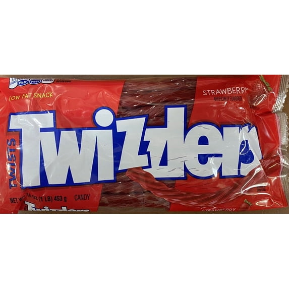 TWIZZLERS Licorice Twists Strawberry Flavored Chewy Low Fat Snack Candy ...