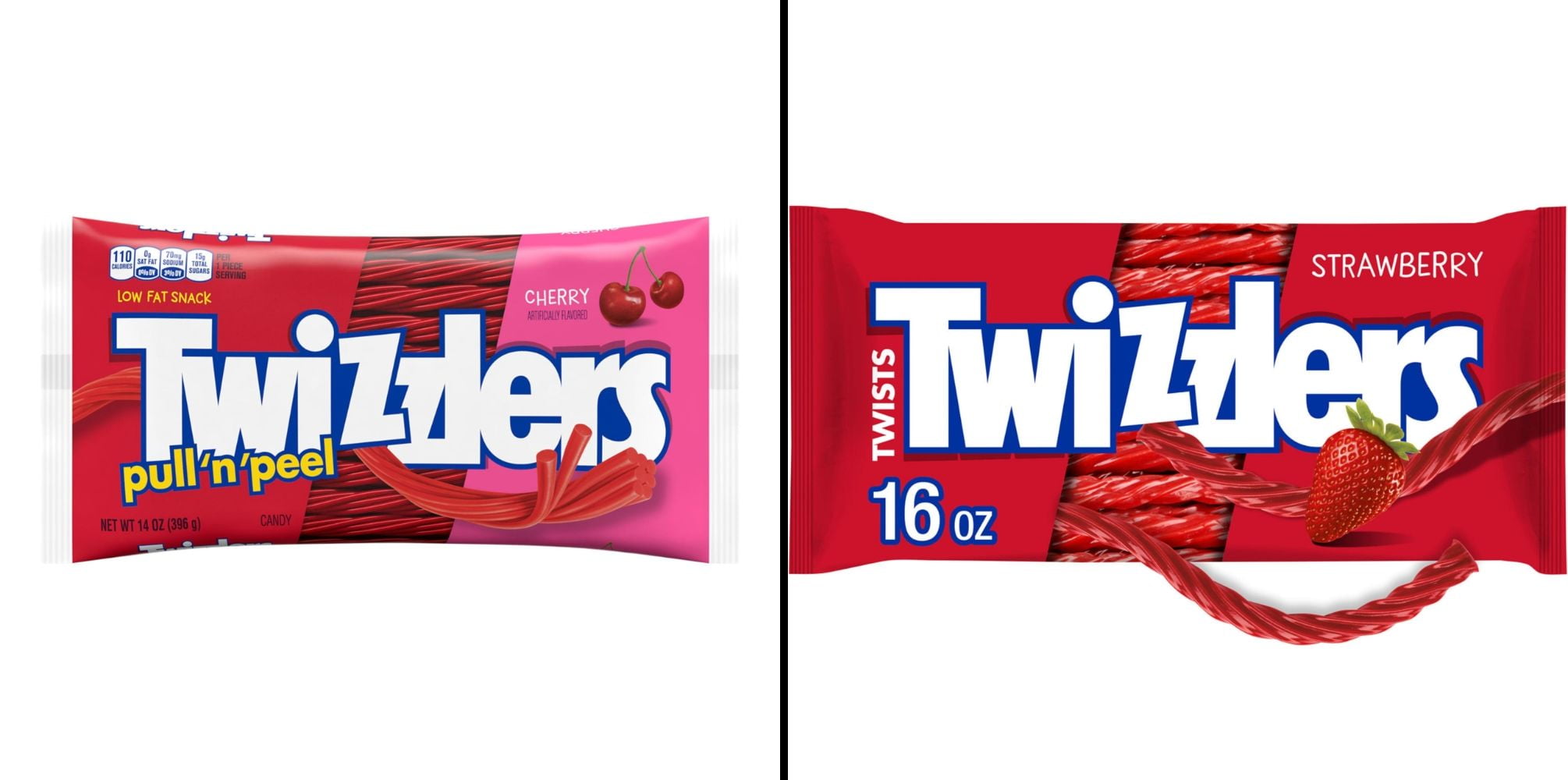 TWIZZLERS Strawberry Flavored Licorice Twists 16 oz & Pull 'N' Peel ...