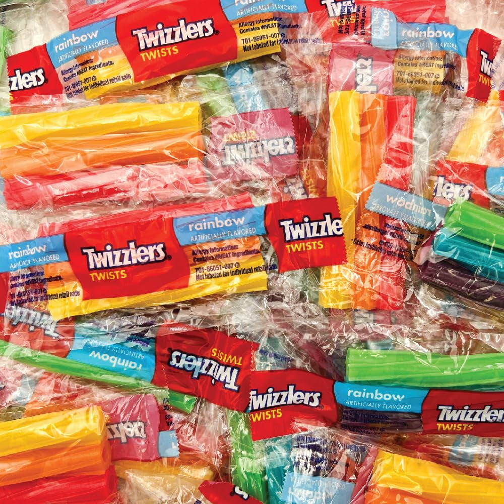 TWIZZLERS Twist Rainbow Candy Fruit Flavored Chews, Triple Twist Snack ...