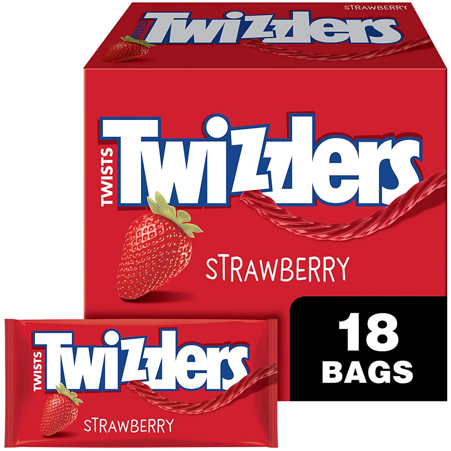 TWIZZLERS Twists Strawberry Flavored Licorice Style, Candy Packs, 2.5 ...