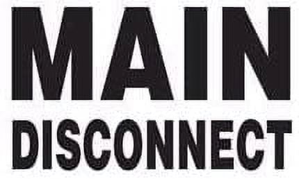 TWO (2) PCS Main Disconnect Hazard Emergency Label Decal Sticker (WHITE ...