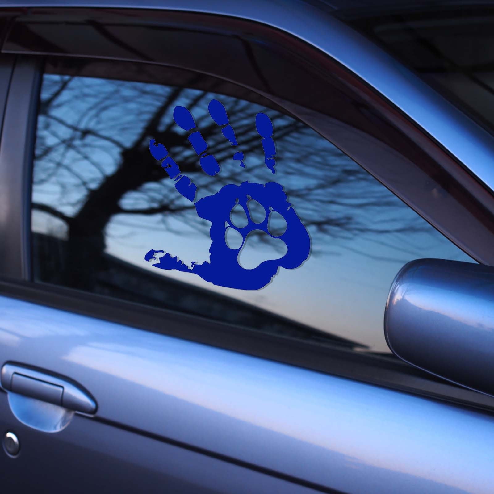 TWO Dog Paw Print stickers compatible Decals PAIR Funny Handprints And ...