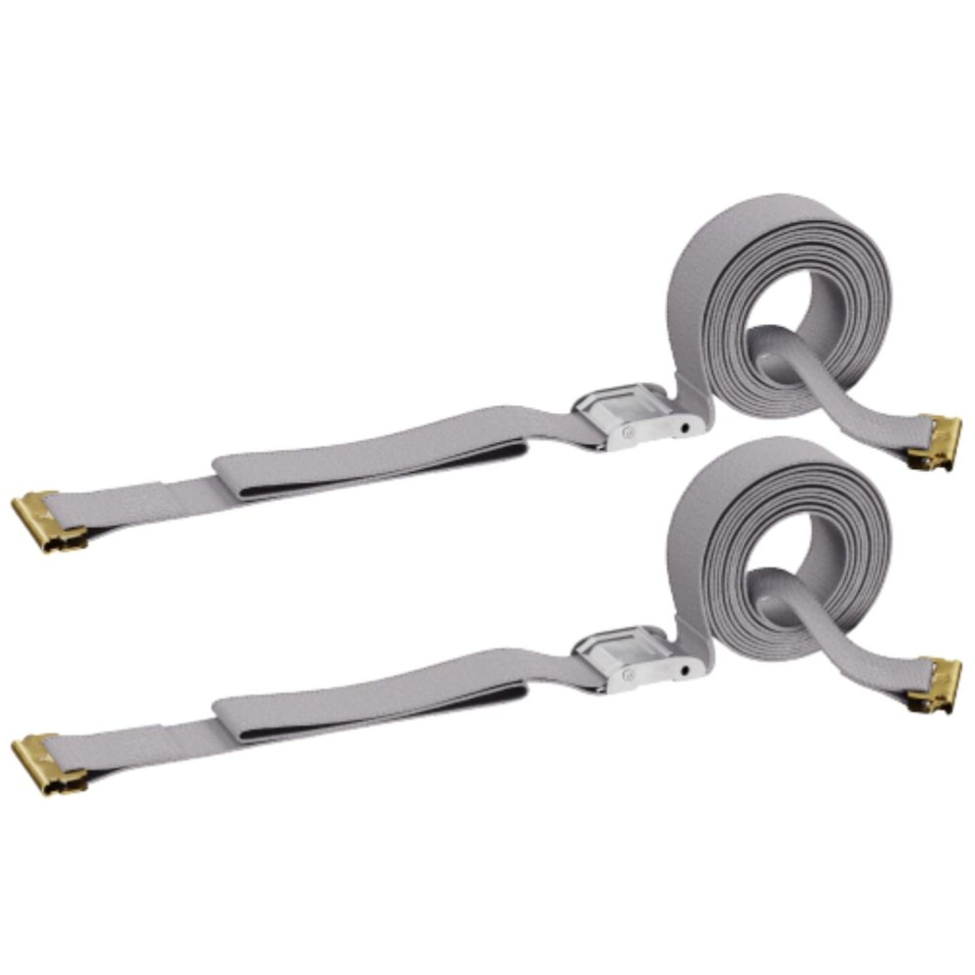 "TWO E Track Straps, 2"" x 16' Durable Cam Buckle Cargo TieDown, Heavy Duty Grey Polyester Tie ...