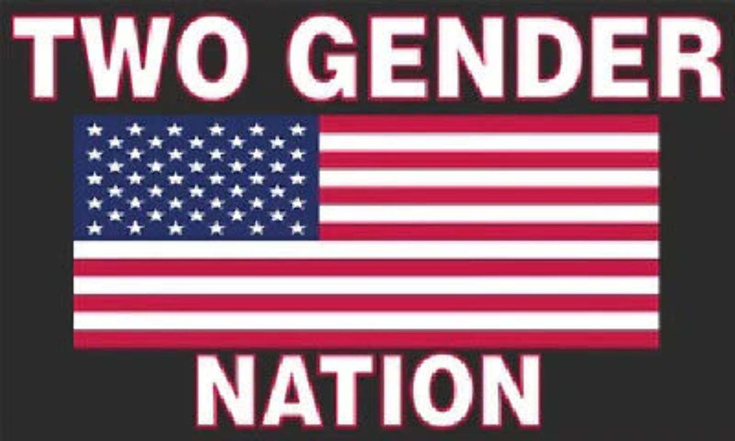 TWO GENDER NATION PATRIOTIC USA BLACK Vinyl Decal Bumper Sticker ...