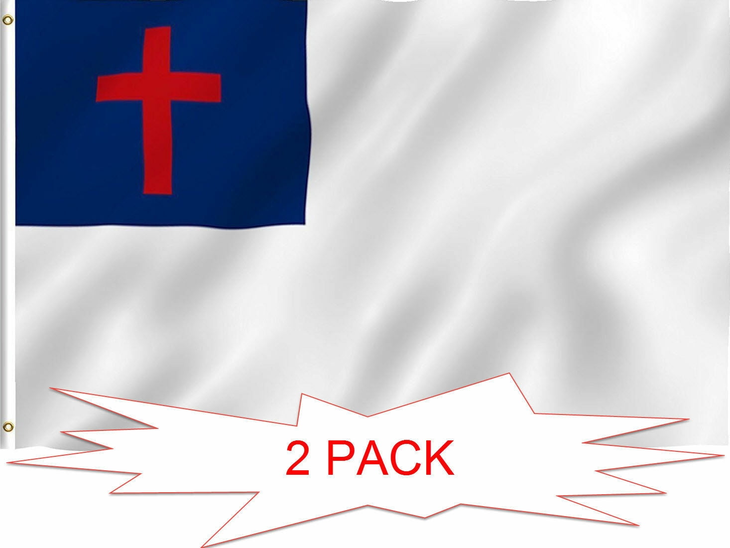 TWO PACK of Christian Religious Flag Polyester 3x5 ft Indoor and ...