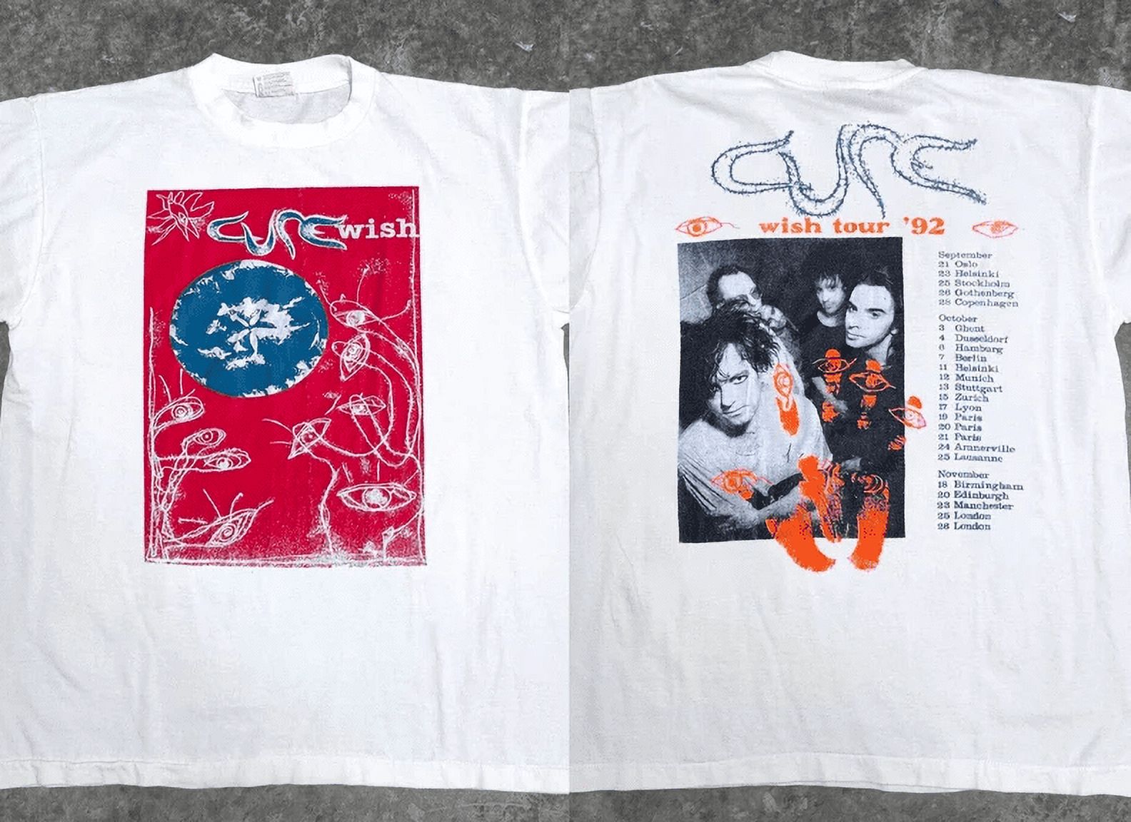 TWO SIDED TSHIRT Simple but still outstanding, The Cure' 'Wish Tour' 92 ...