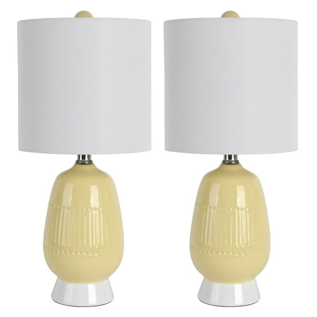 TWO TONE BUTTER YELLOW (7499C) /WH CERM-SOLID WHITE LINEN HB - Walmart.com