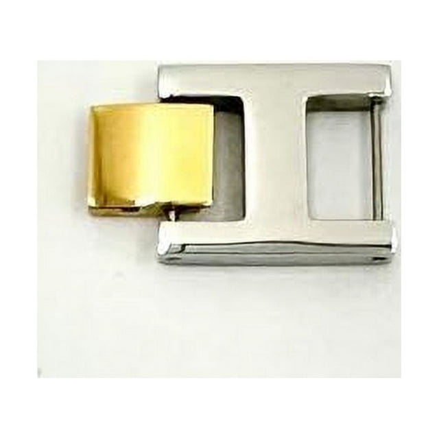 TWO-TONE STAINLESS STEEL FOLD OVER CLASP WOMENS WATCH BRACELET EXTENDER ...