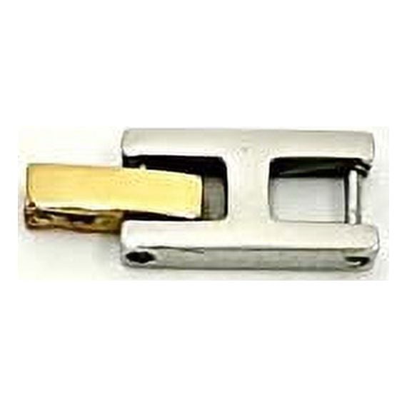 TWO-TONE STAINLESS STEEL FOLD OVER CLASP WOMENS WATCH BRACELET EXTENDER ...