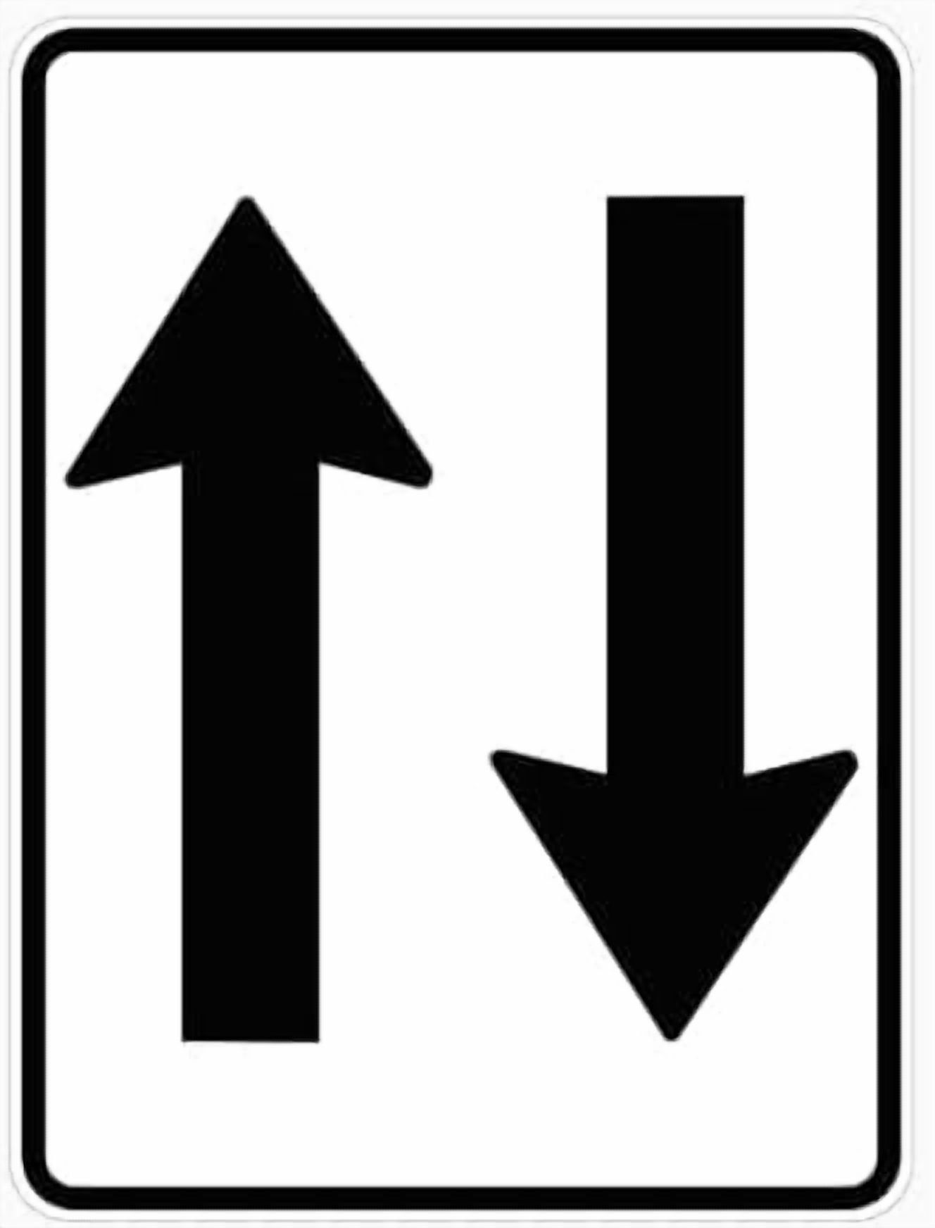 TWO WAY TRAFFIC SIGN Traffic Signs Metal Tin Sign 8 x 12 inch - Walmart.com