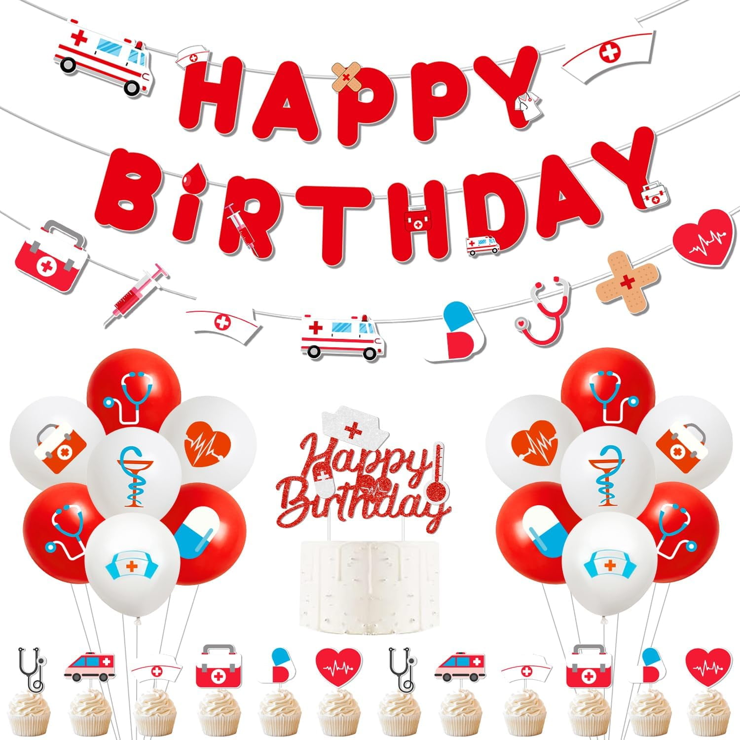 TWO WILD Nurses Theme Birthday Party Decorations Happy Birthday Banner ...