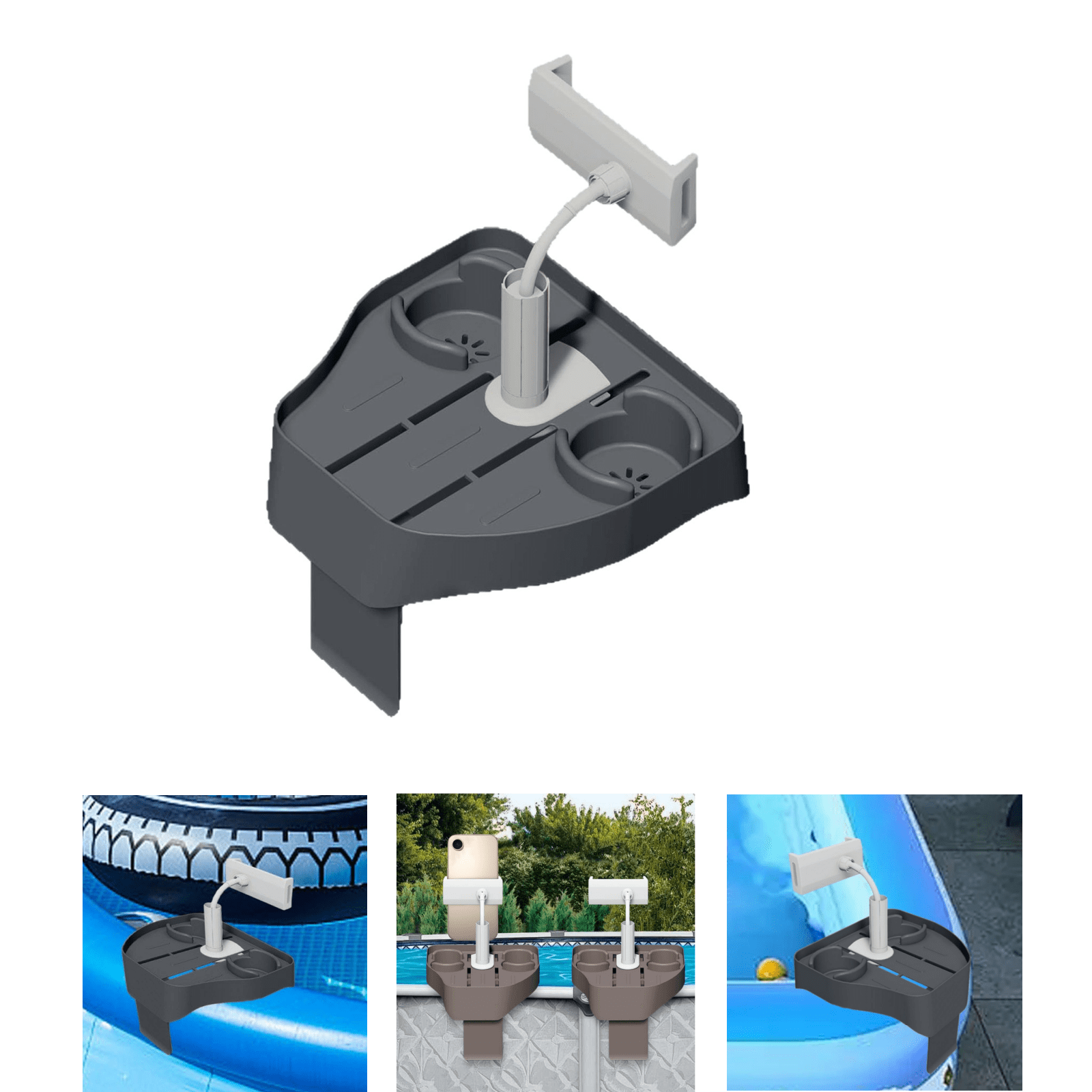 TWOCOOL 3-in-1 Adjustable Tray Table with Cup Holder Phone Holder, Hot ...