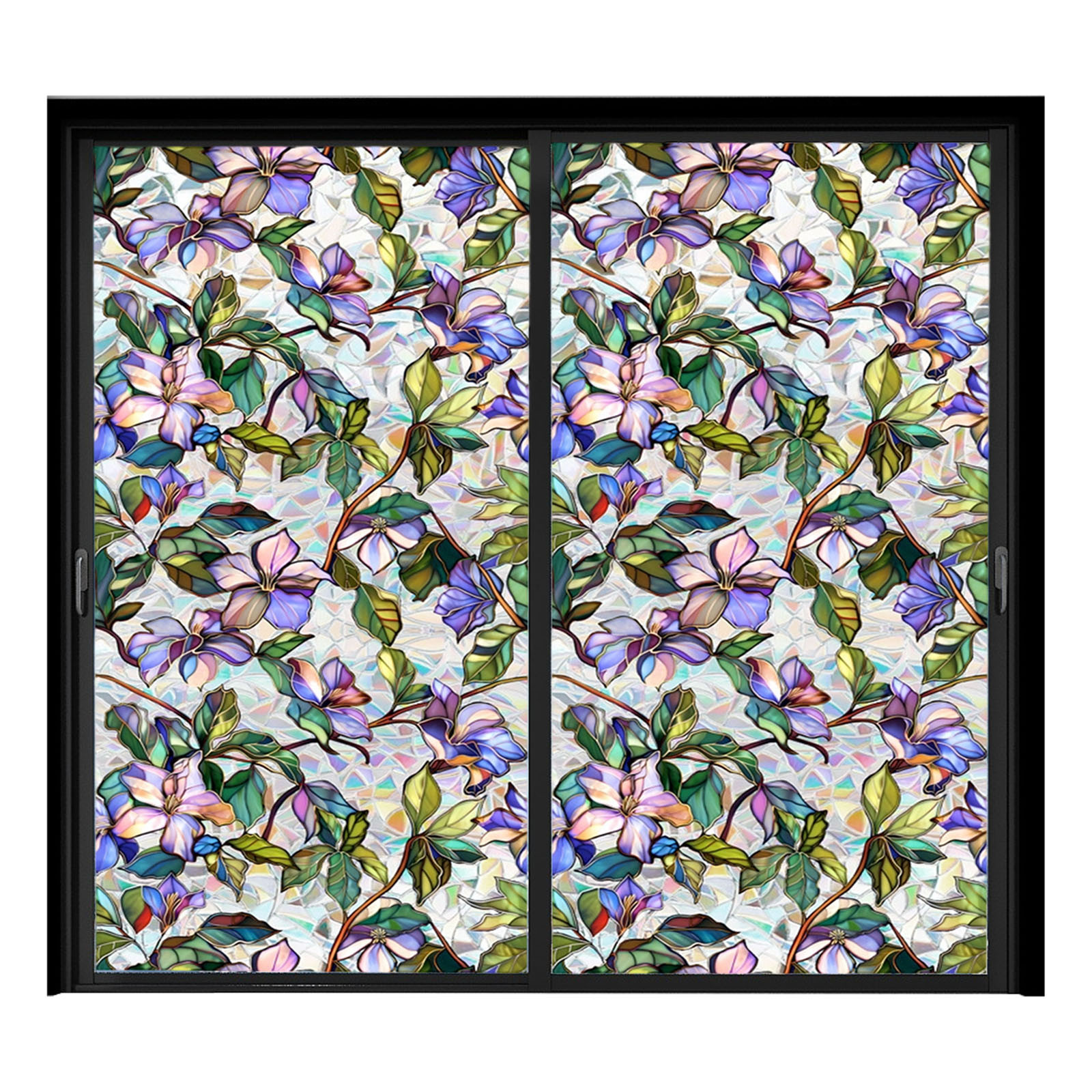 TWOCOOL Window Film, Decorative Botanical Flower Static Glass Sticker ...