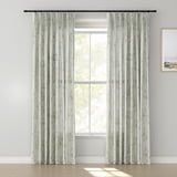 TWOPAGES 26"x84" Polyester Linen Curtain Pinch Pleat Light Filtering ...
