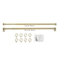 TWOPAGES 28" to 48" Adjustable Gold Cafe Curtain Rod with Rings for ...
