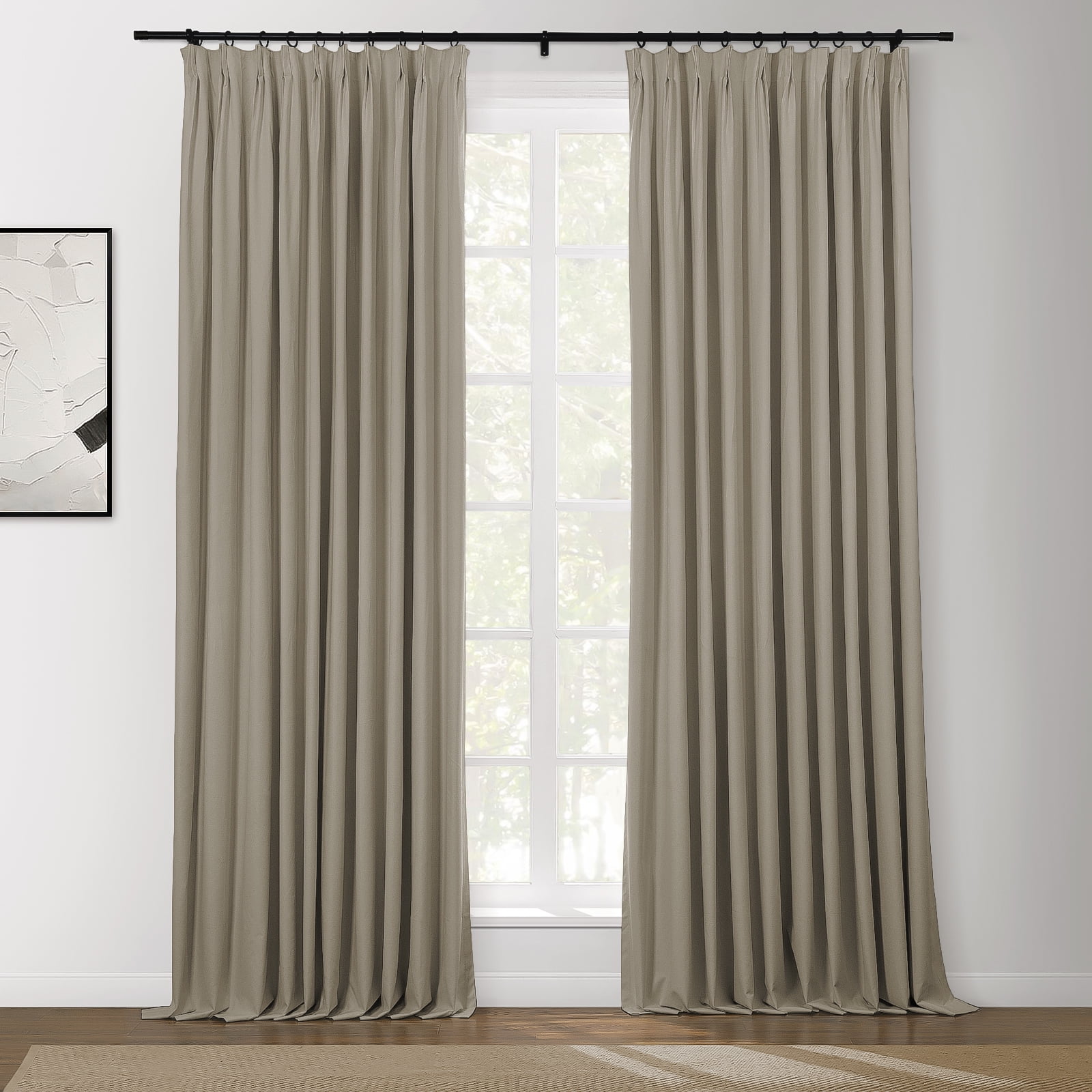 TWOPAGES 52 W X 108 L Inch Drape Blackout Pinch Pleat Sun Blocking ...