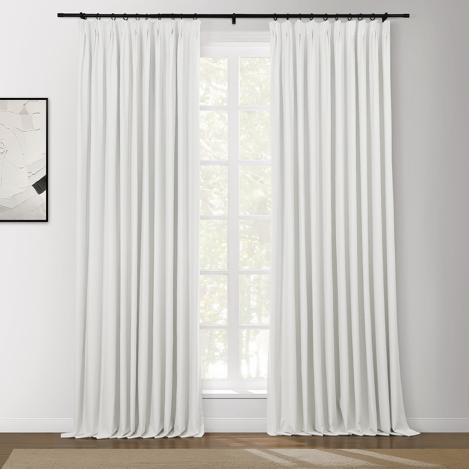 TWOPAGES 52 W X 84 L Inch Curtain Blackout Pinch Pleated Light Blocking ...