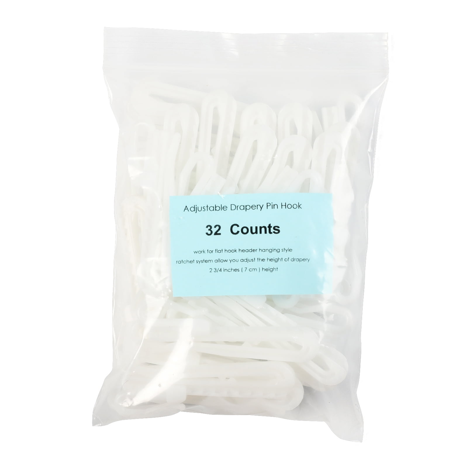 TWOPAGES Curtain Adjustable Pin Hooks, White Pinch Pleat Drape Hooks ...