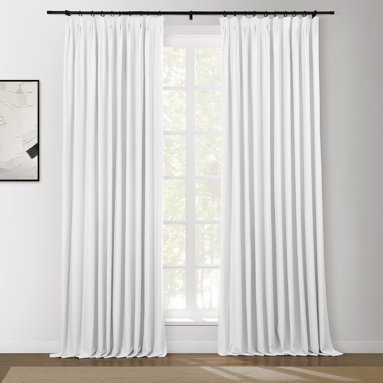 TWOPAGES Light Blocking Drape 84 W X 72 L Inch Pinch Pleat Blackout ...