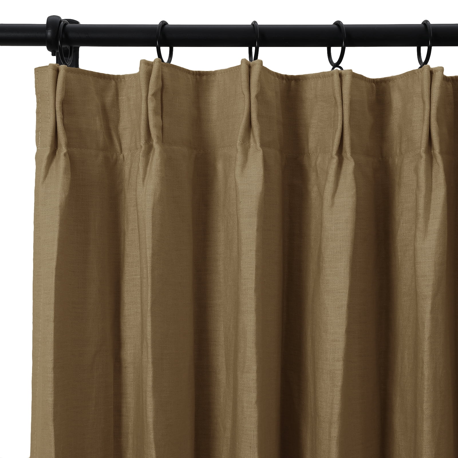 TWOPAGES Light Filtering Curtain 100% Linen Drape Pinch Pleat Window ...
