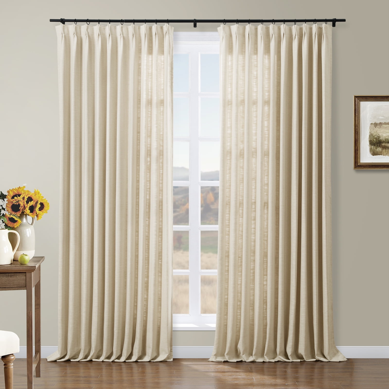 TWOPAGES 52 W X 96 L Inch Drapery Pinch Pleated Top Room Darkening ...
