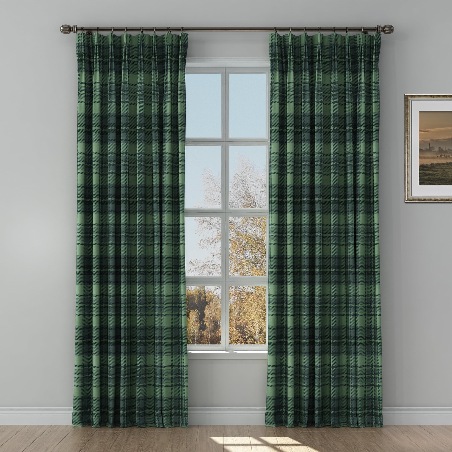 TWOPAGES Pinch Pleated Curtain 52 X 63 Inches Long 1 Panel Linen Blend ...