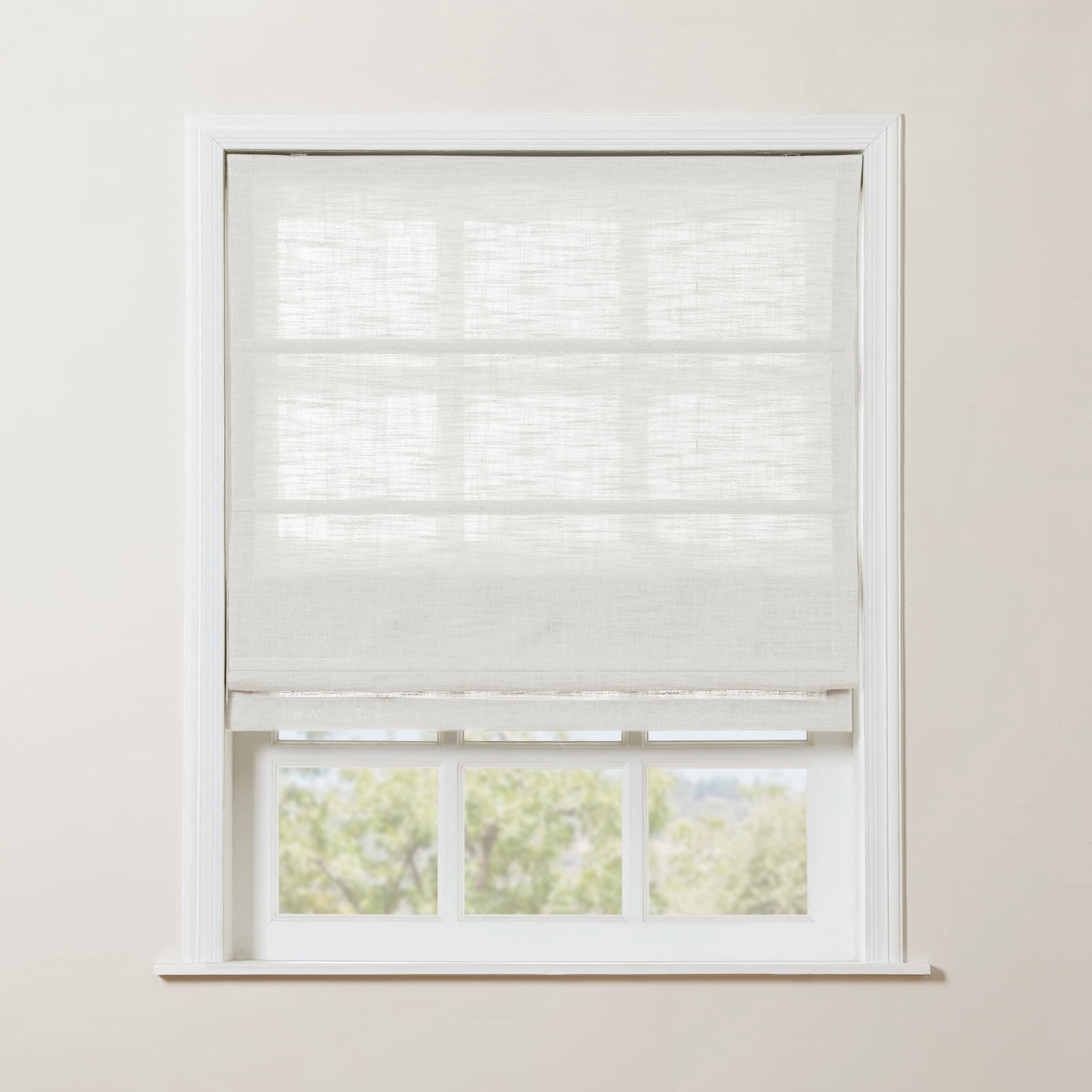 TWOPAGES Polyester Linen Cordless Roman Shade for Bedroom Light ...