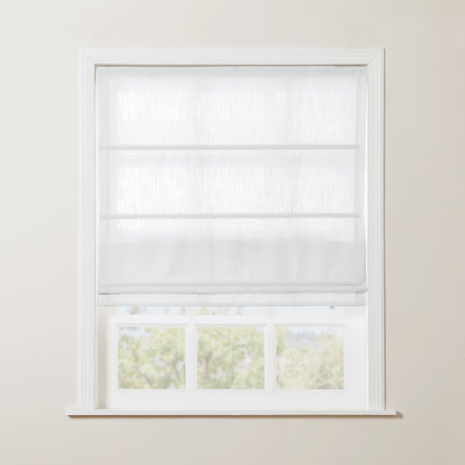 TWOPAGES Polyester Linen Cordless Roman Shade for Bedroom Light ...