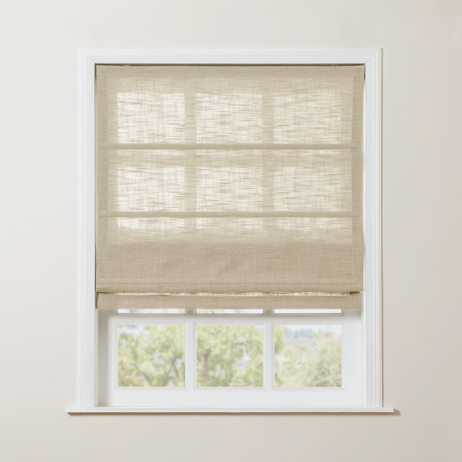 TWOPAGES Roman Blinds Cordless Linen Blend Window Treatment for Bedroom ...