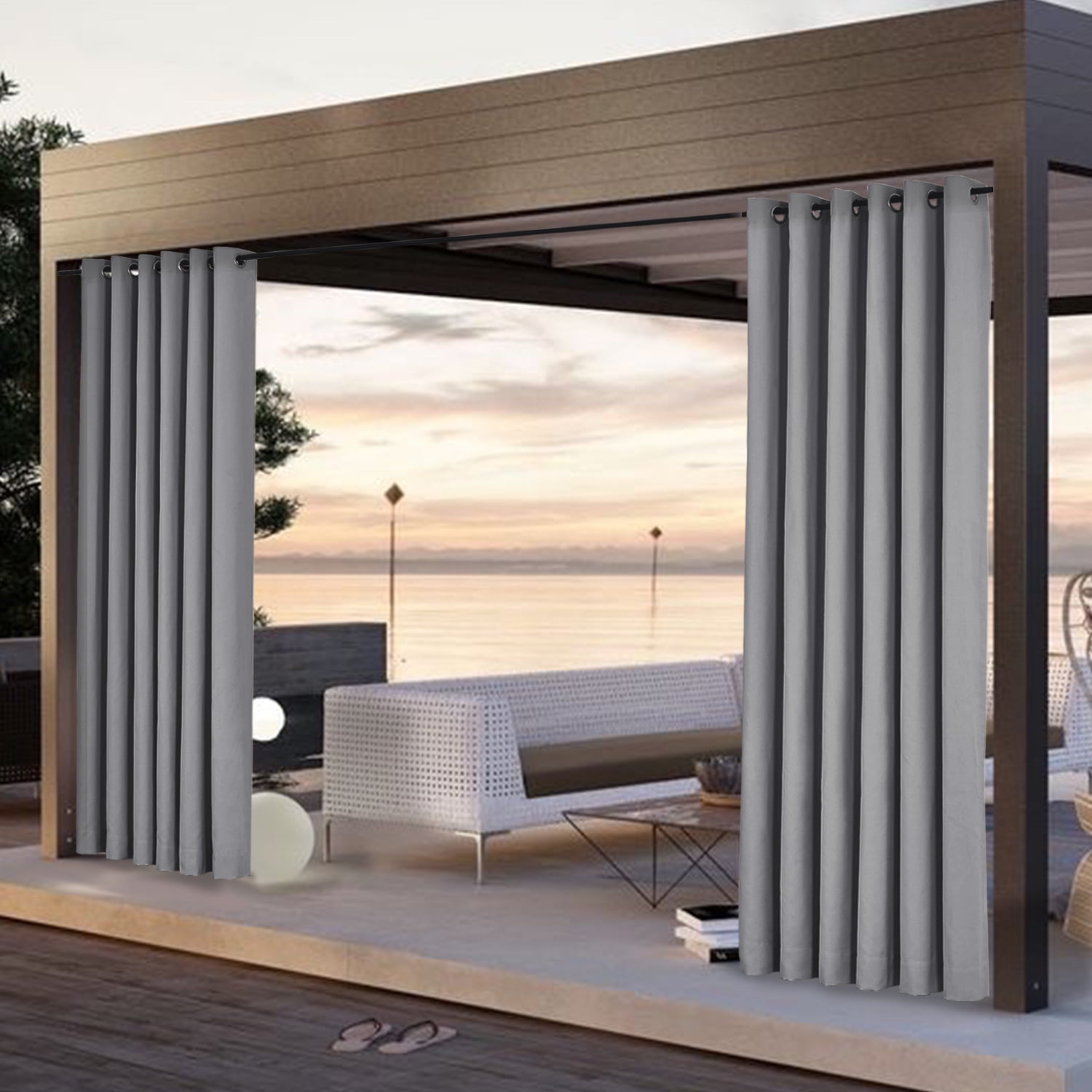 TWOPAGES Thermal Insulated Outdoor Drape 42 W X 108 L Inch Grommet ...