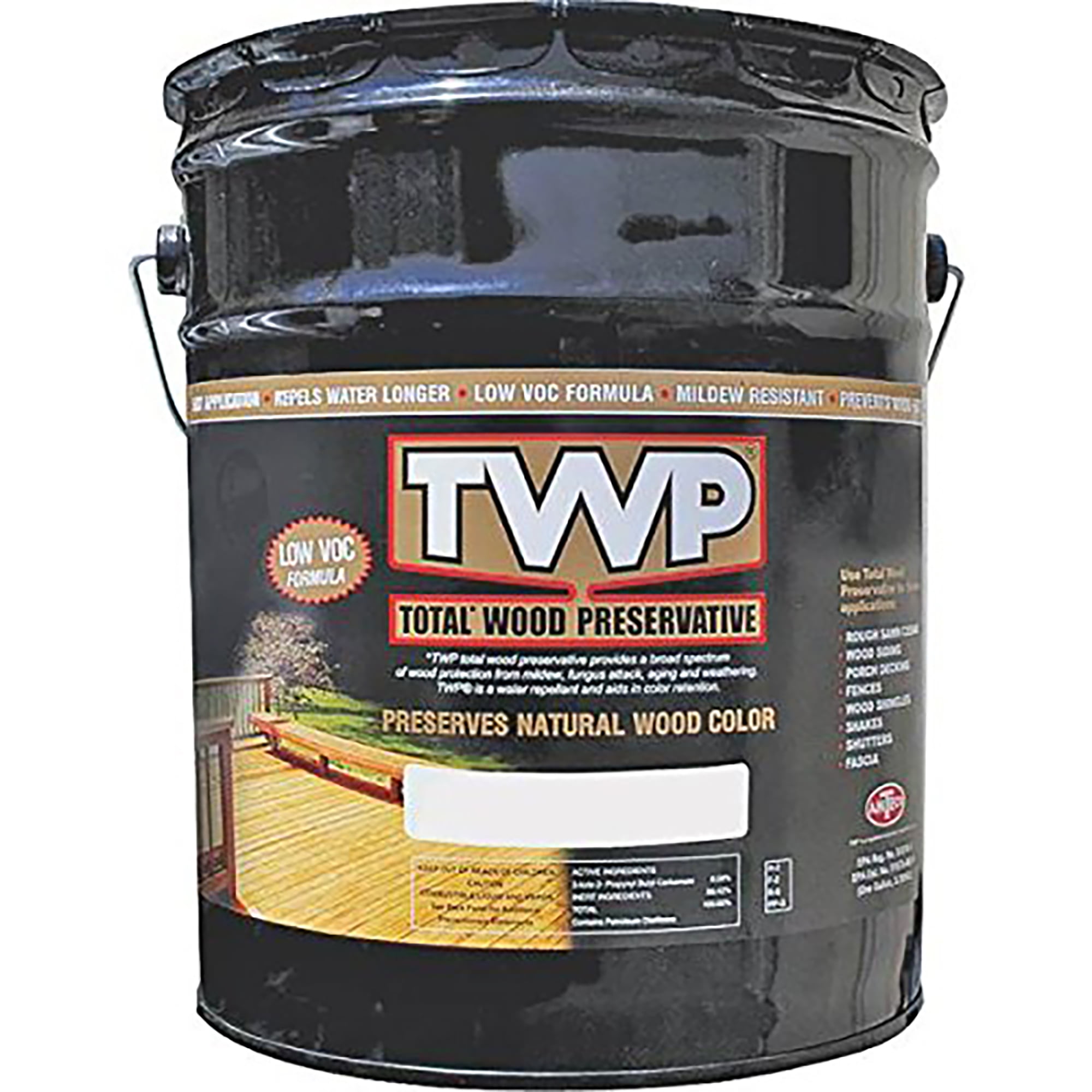TWP 1516 Rustic Oak 5-Gallon Low Voc Preservative Stain for Wood ...