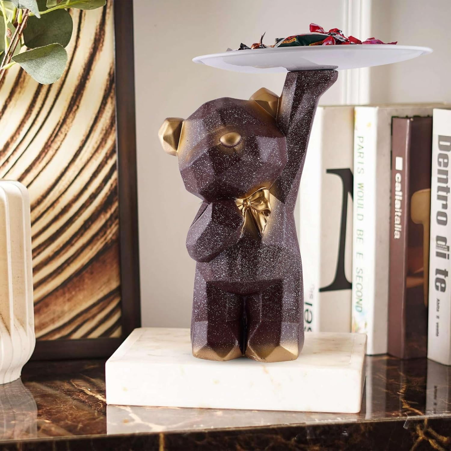 TWS ECO SERVICES Swastik Trend Point Decoration Cool Bear Showpiece for ...