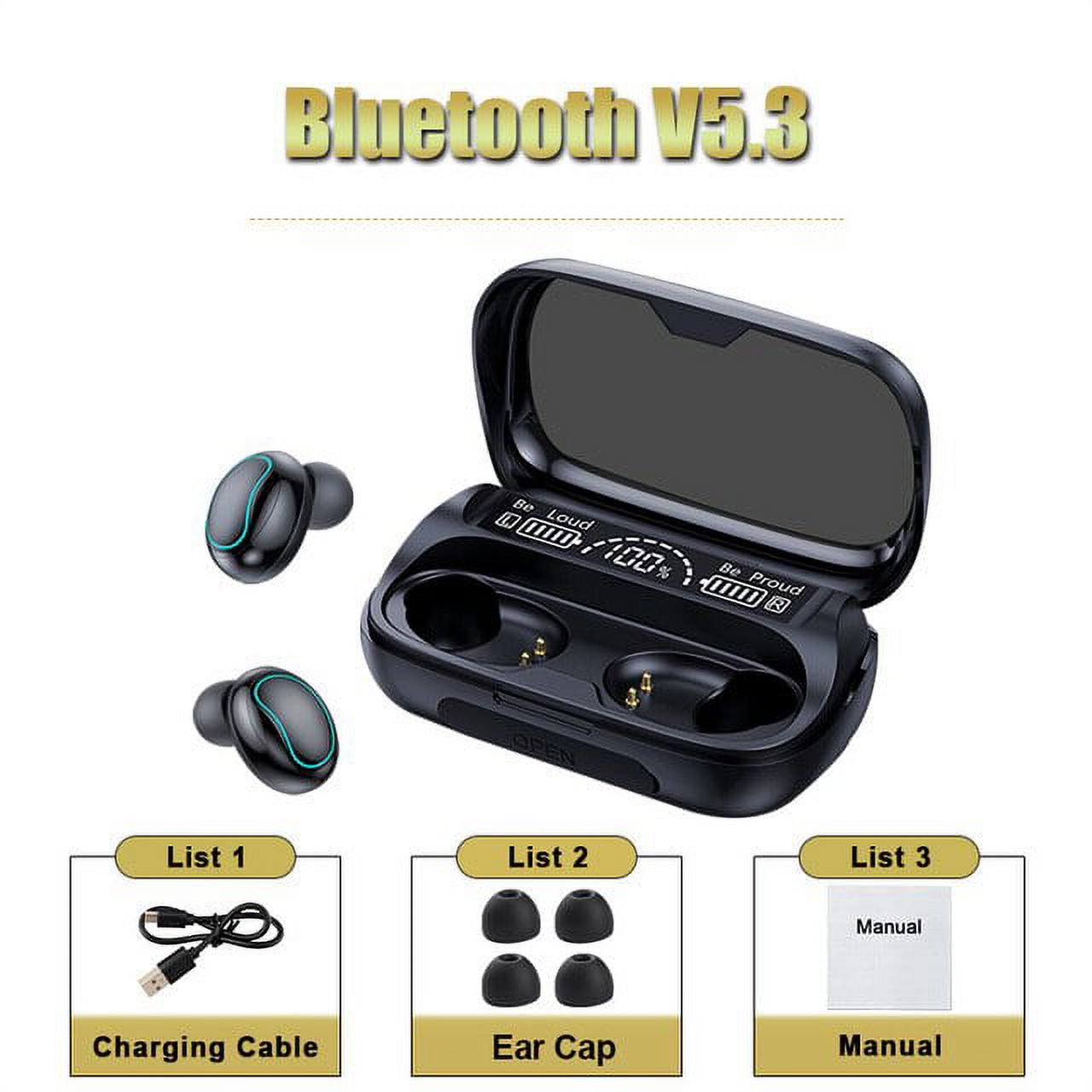 TWS Headphone Bluetooth 5.3 Wireless Touch Control Earbuds Stereo ...