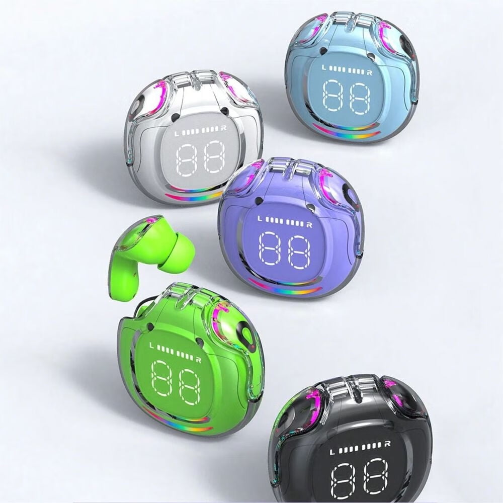 TWS Transparent Unbounded Vision T8 Crystal Bluetooth V5.3 Wireless ...